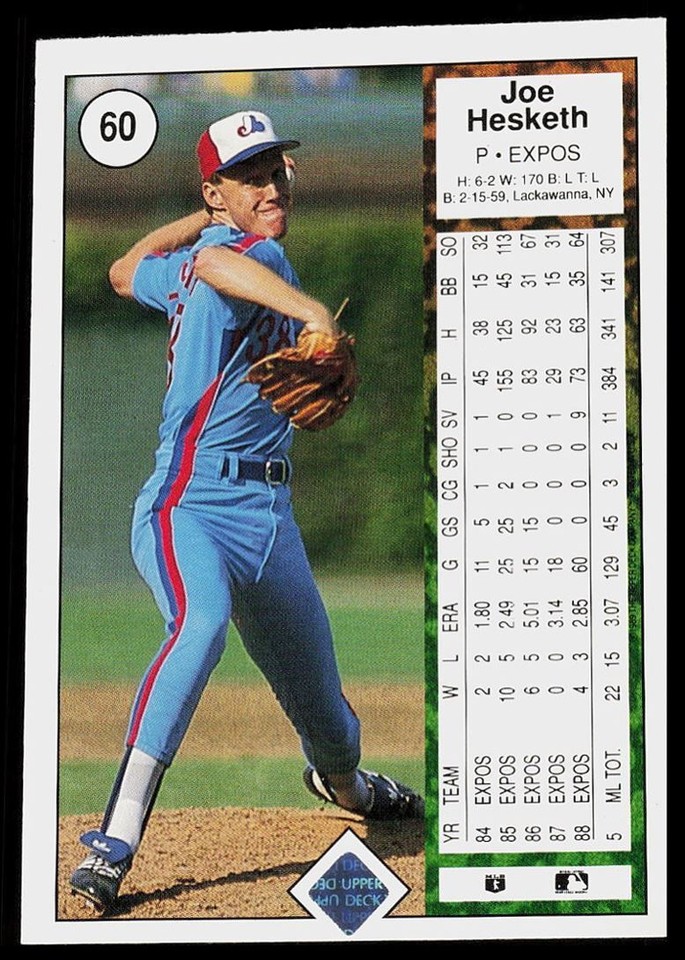 1989 Upper Deck Joe Hesketh Montreal Expos #60 | eBay