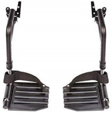Wheelchair Footrest with Heel Loops Black for Standard Wheelchairs ...