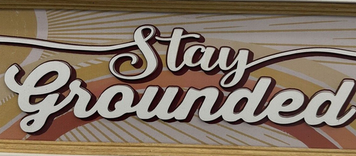 Wooden Decor Sign 18"X7" Stay Grounded Raised Letters Sunrise Orange ...