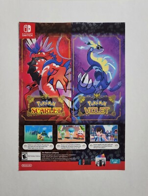 Pokémon Scarlet & Violet Nintendo Switch Print Ad Artwork Poster Wall ...