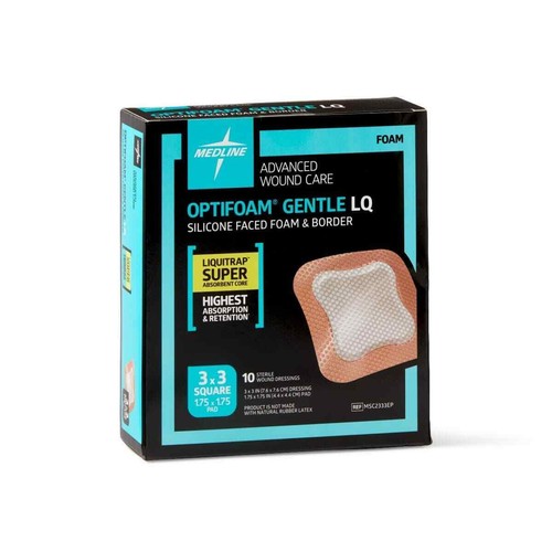 Medline Optifoam Gentle LQ Silicone-Faced Foam Dressings | eBay
