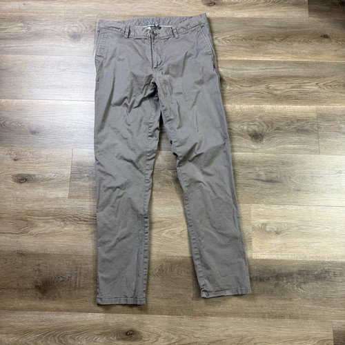 Vuori Pants Mens 32 Gray Collins Straight Leg Chino Flat Front Cotton ...
