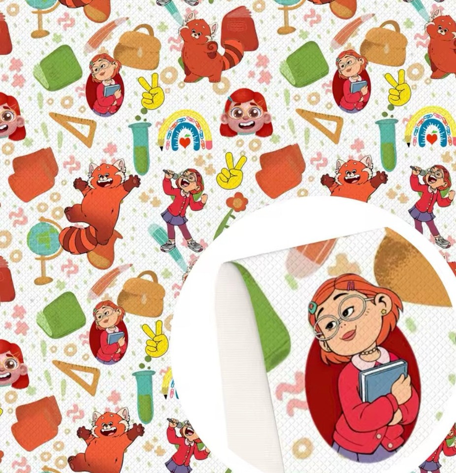 Disney Turning Red Panda character PolyCotton Fabric Half Yard (18” x ...