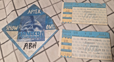 Lot of 2 PANTERA July 29 1994 Concert Ticket Stubs + Back Stage Pass ...