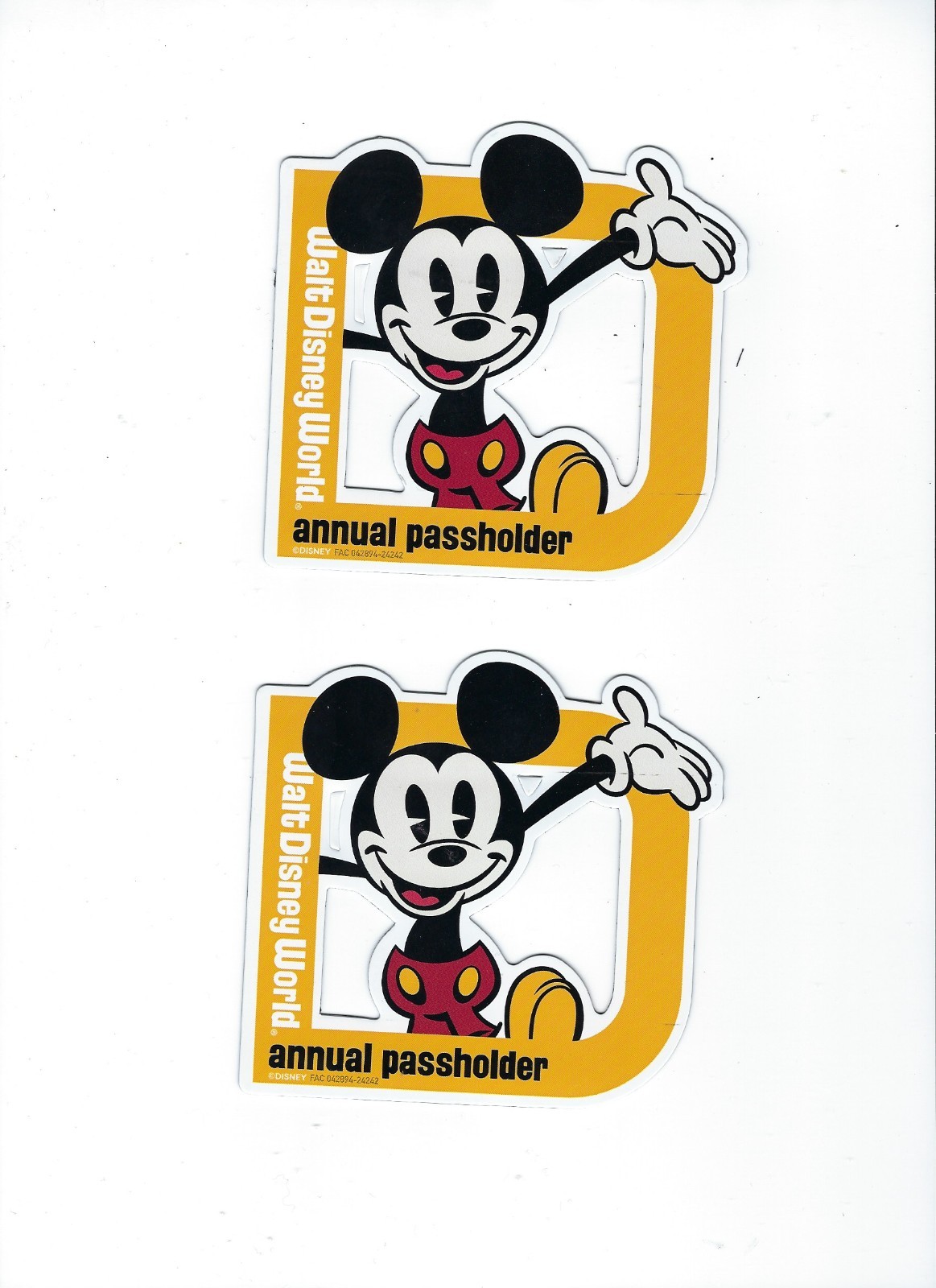 TWO (2) Disney World Annual Passholder Magnets Mickey Mouse 2025-FREE ...