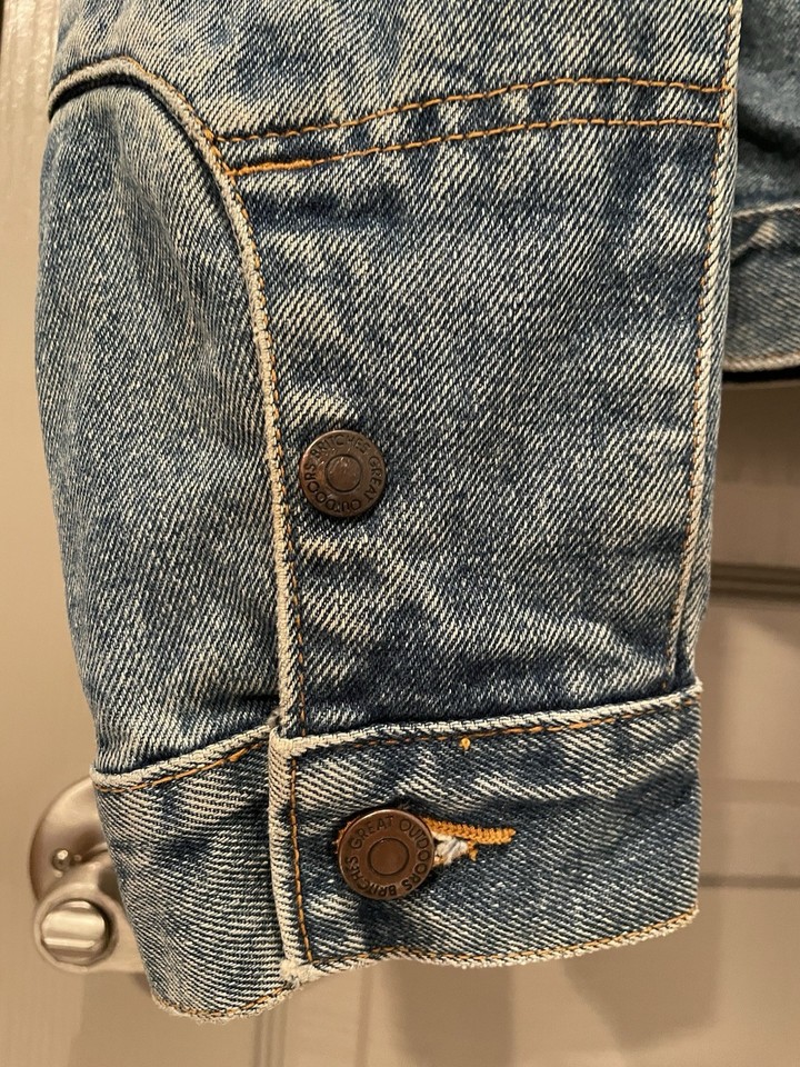 Britches Great Outdoors Trucker Denim Jacket Size XL Vintage 90s 100% ...