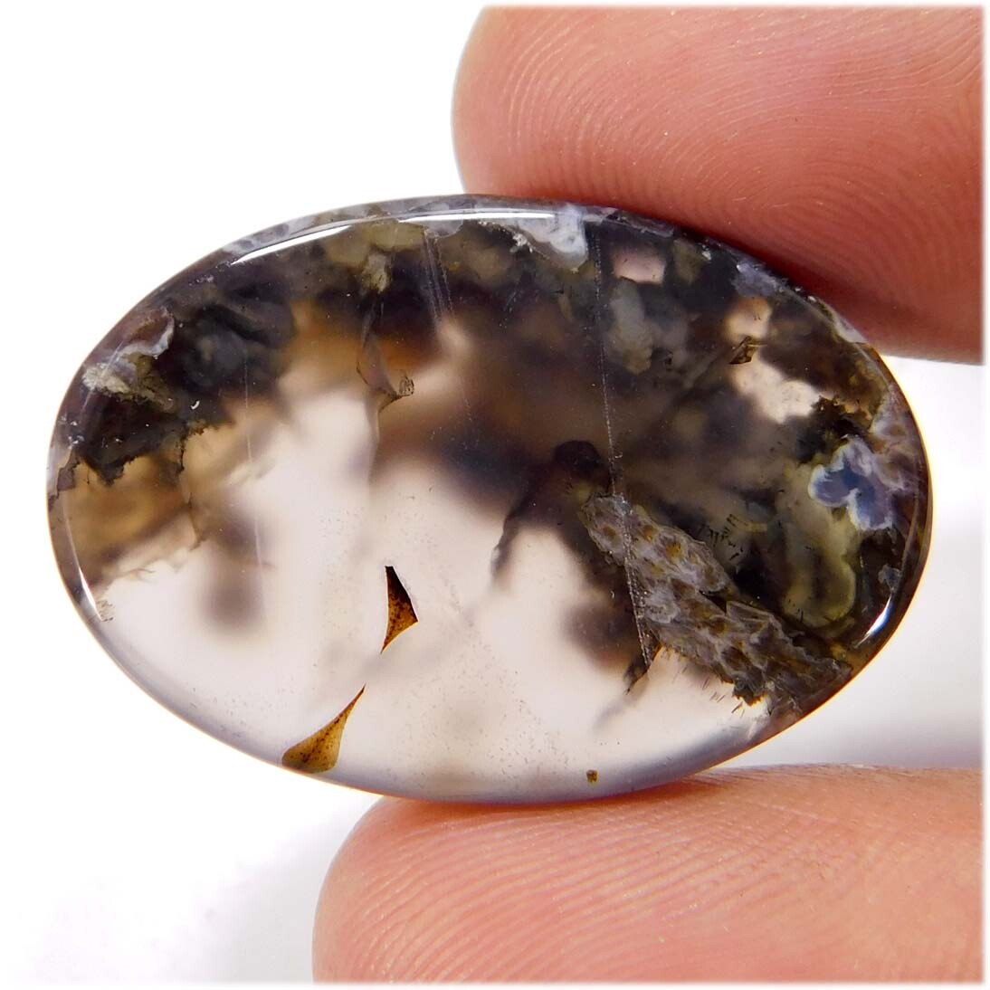 37.40Cts. Naturel Unique Pseudomorph Bâton Agate Ovale Cabochon Desseré Gemme | eBay
