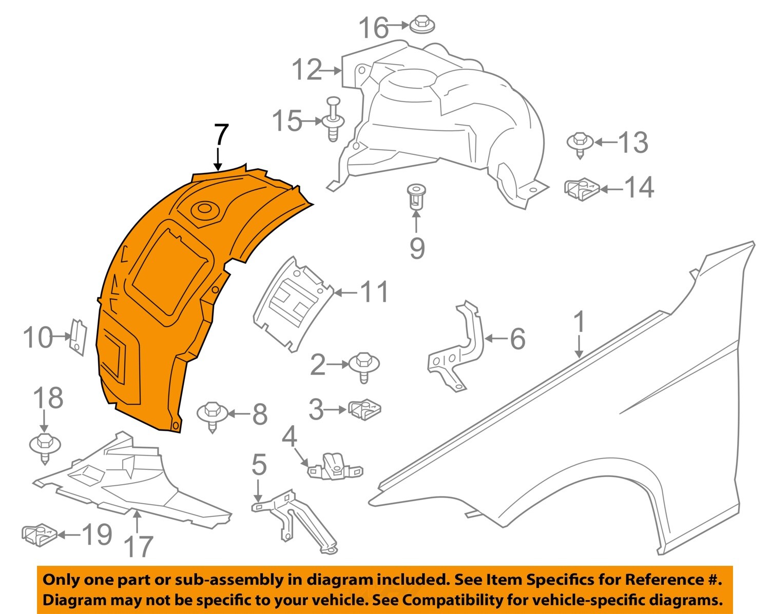 BMW 51717260726 Genuine OEM Factory Original FT Fender Liner for sale ...