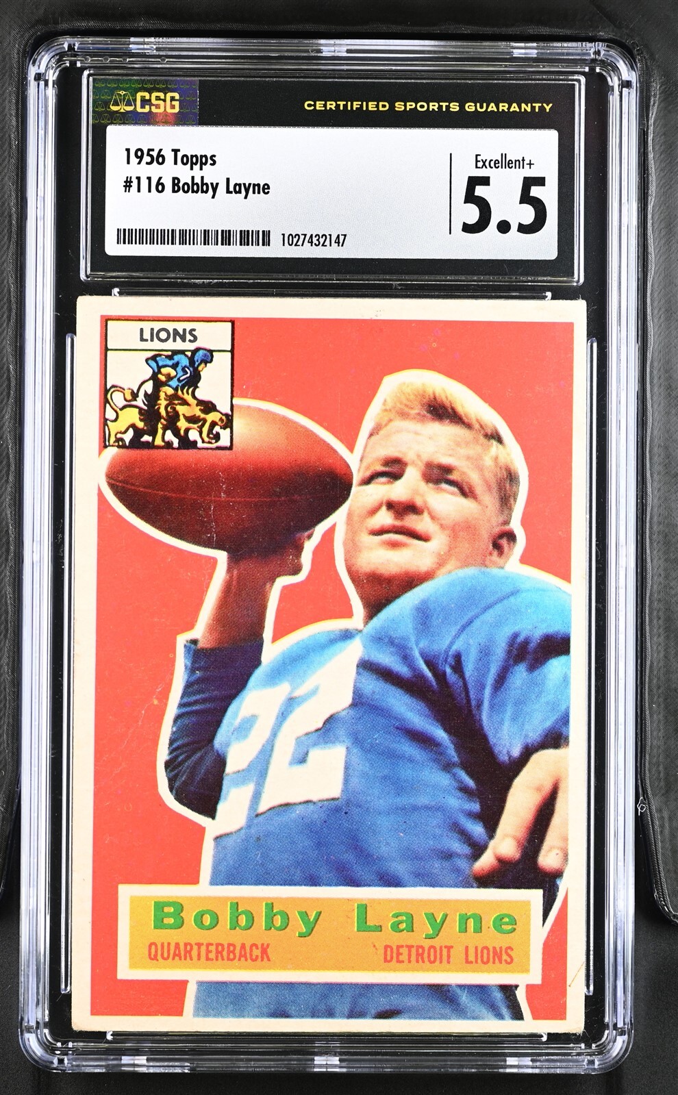 1956 Topps #116 Bobby Layne Detroit Lions - CSG 5.5 Ex+ | eBay