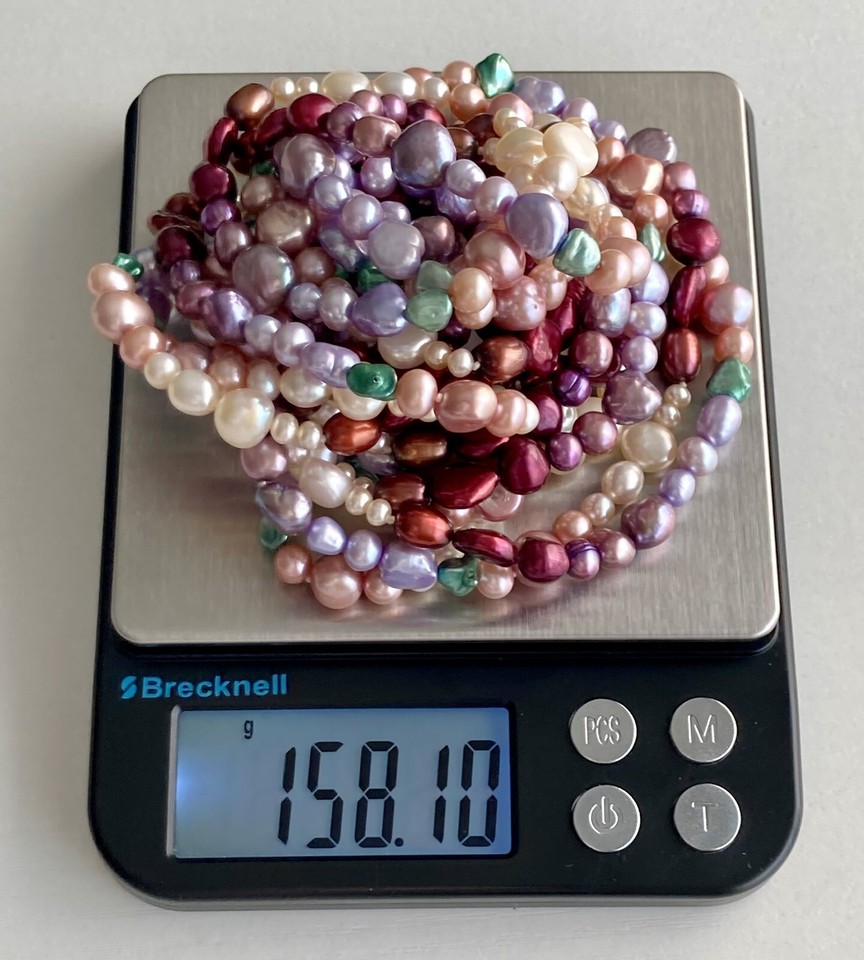 LUCORAL Co Pearl Necklace Strand 100 inch RARE Multi Color 158g Great ...