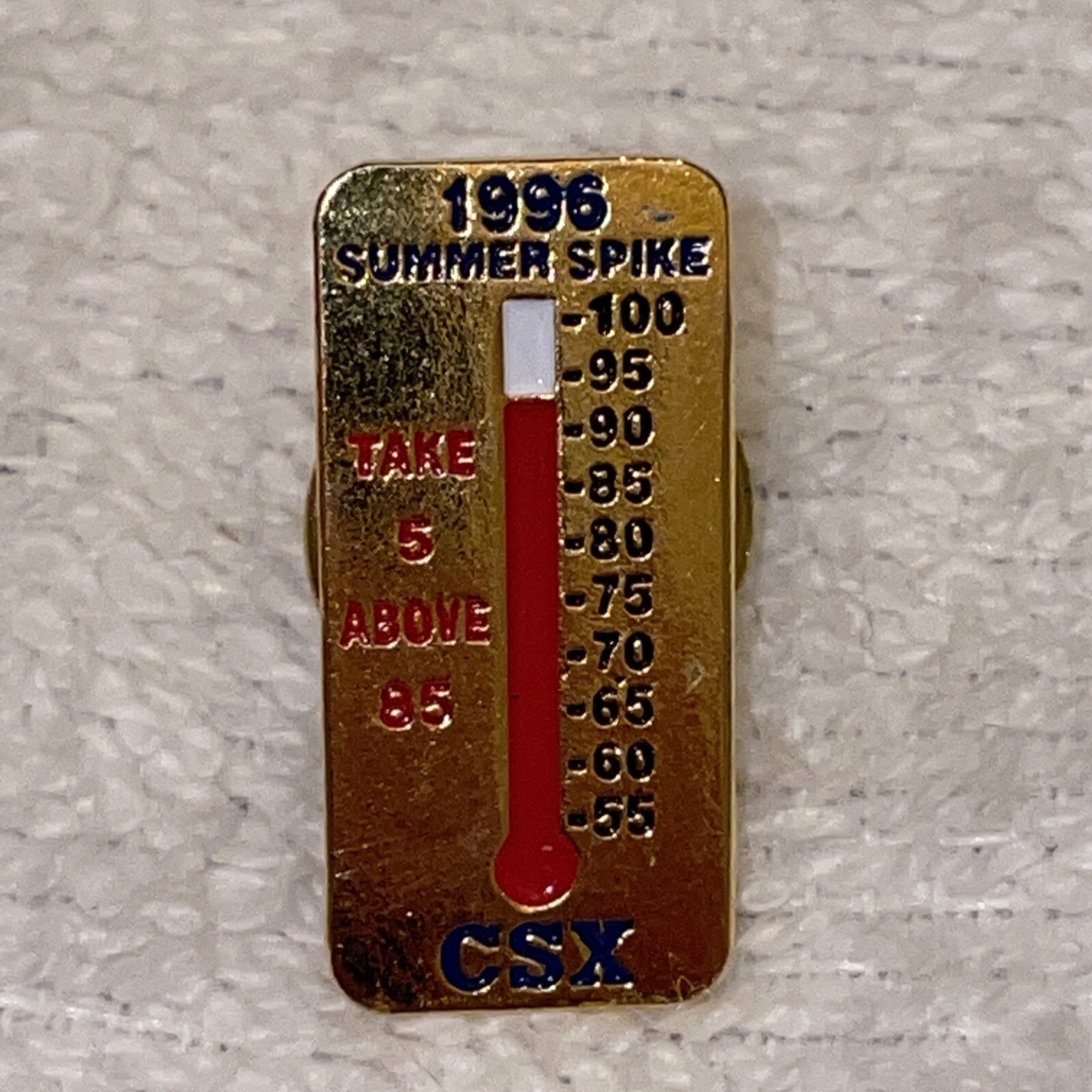 Vtg CSX Railroad Pin Thermometer Summer Spike Freight Train 1996 Take 5 ...