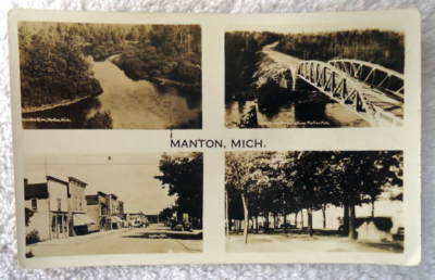 MULTI VIEW POSTCARD MANTON MICHIGAN STREET SCENE OTHER VIEWS #W2 | eBay