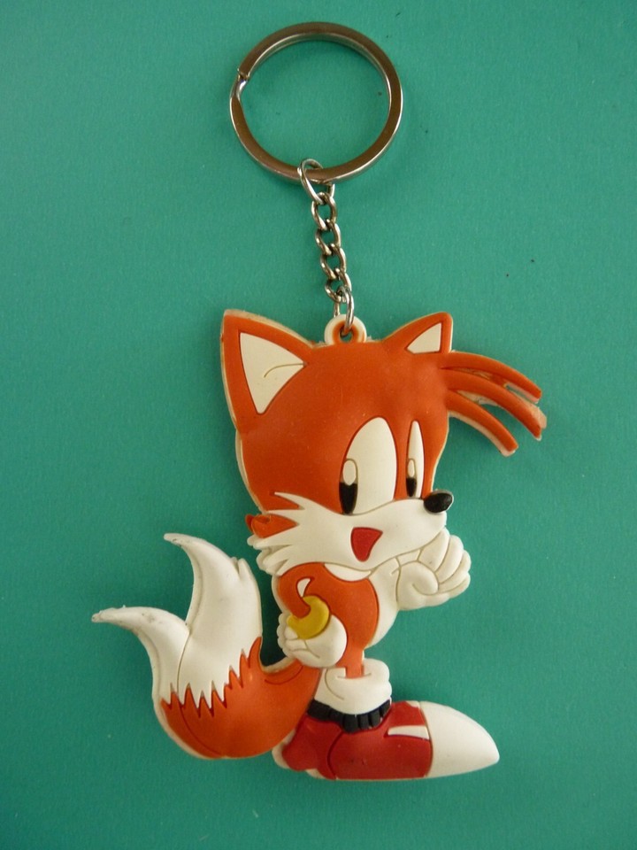 Sonic the Hedgehog MILES TAILS PROWER Rubber Keychain Bag Clip Charm | eBay