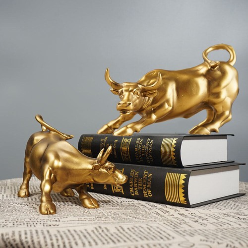 Miami Bitcoin Bull Statue Wall Street Bull Figure Model OX Home Desk ...
