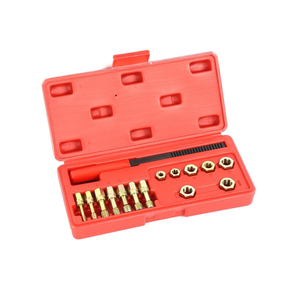 15-Piece Metric Thread Repair Set Thread Restorer Set Rethreading Tool ...