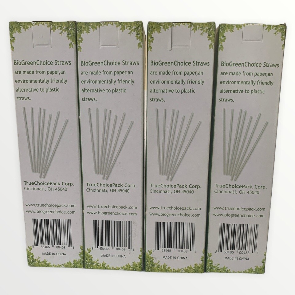 Bio Green Choice Paper straws 50 Straws per Box Lot of 4 Boxes- 200 ...