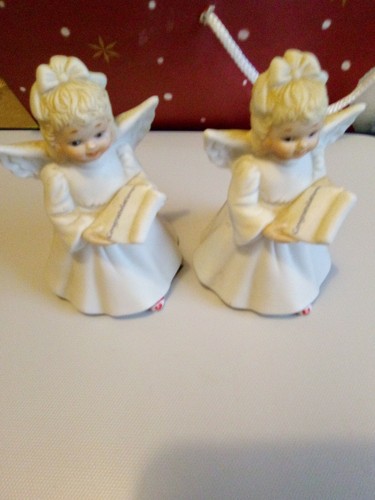 Set of 2 Marshmallow Angels by Roman Angel with Bible Porcelain ...