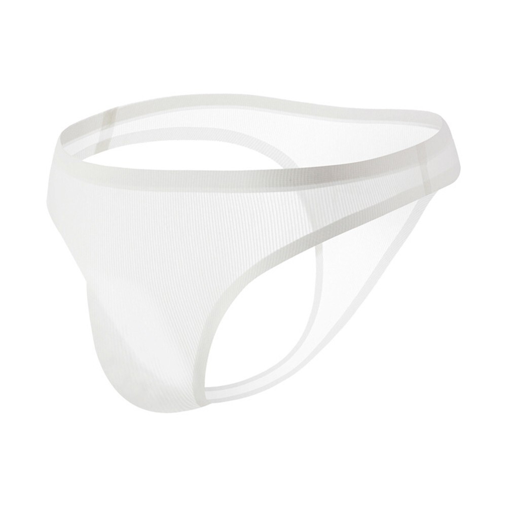 Comfortable Thongs Ice Silk G-string Lingerie Low Rise Mesh Sexy Solid ...