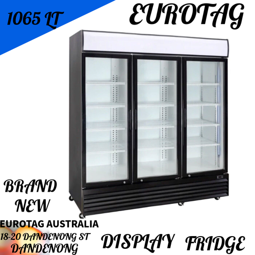 EUROTAG 3 DOOR 1065Lt COMMERCIAL Drink DISPLAY FRIDGE 1 YEAR WARRANTY ...