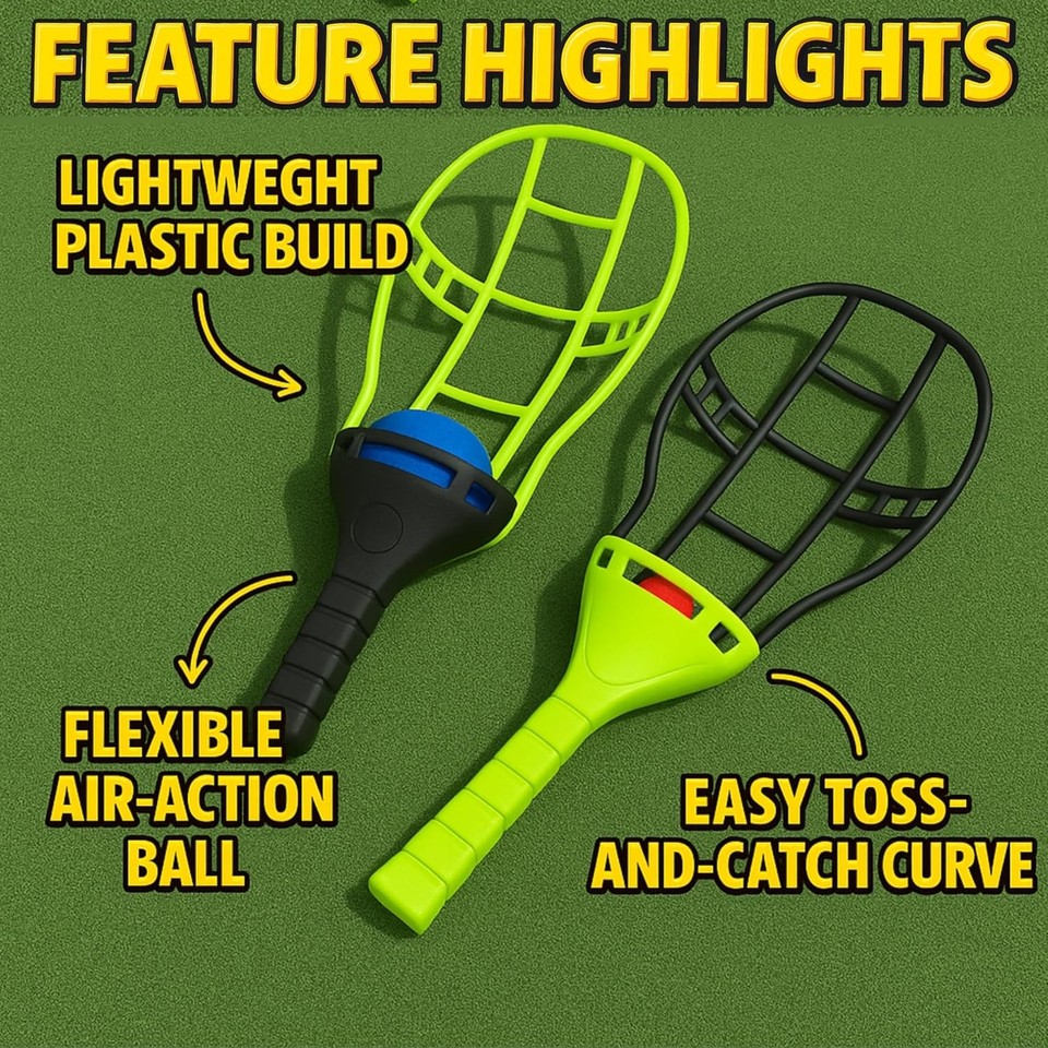 Trackball Sport Chuck and Catch Ball - 2 Player Lacrosse Racket Toy ...