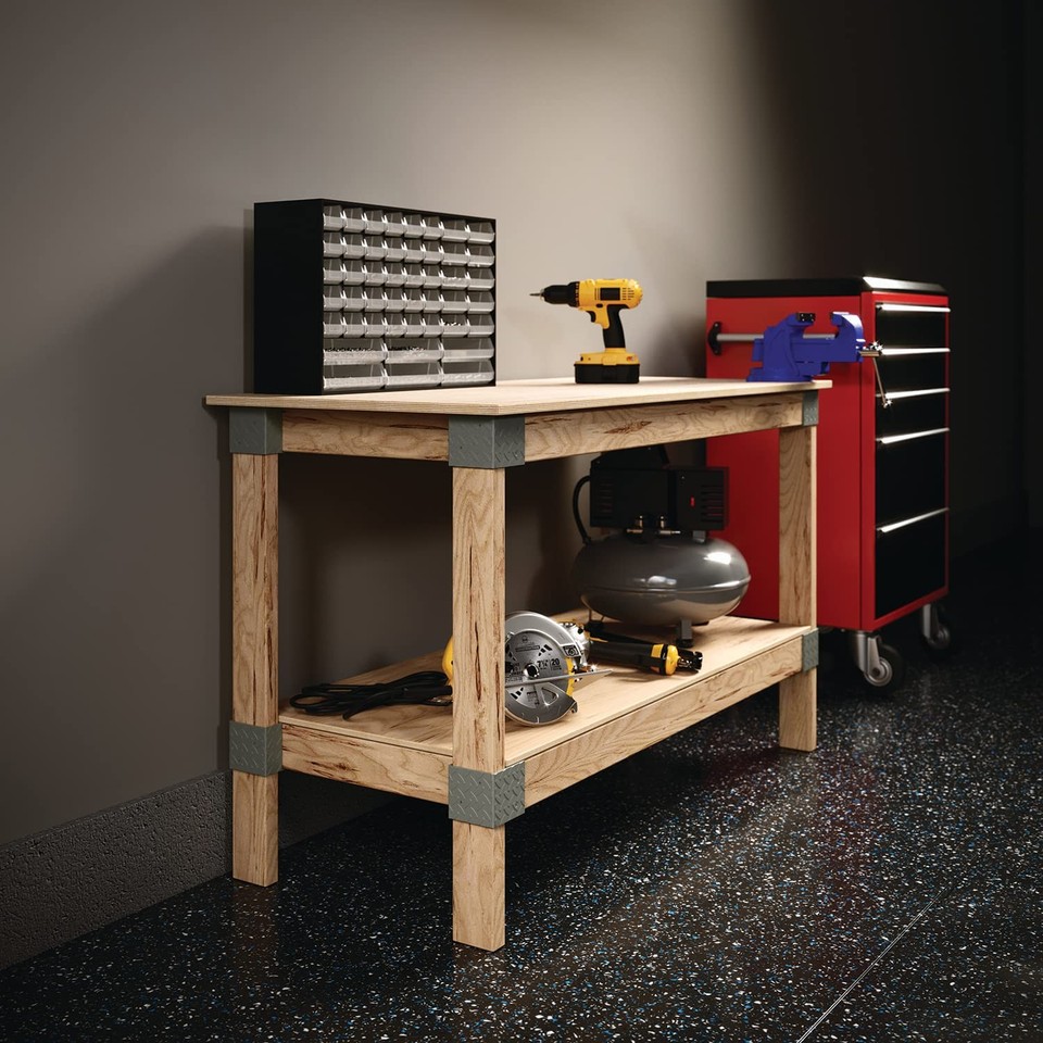 Heavyweight 2' x 4' DIY Workbench Kit with Heavy-Duty Plastic Brackets ...