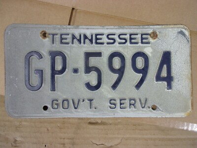 Vtg Tennessee Government Service License Plate Vehicle Truck Car ...