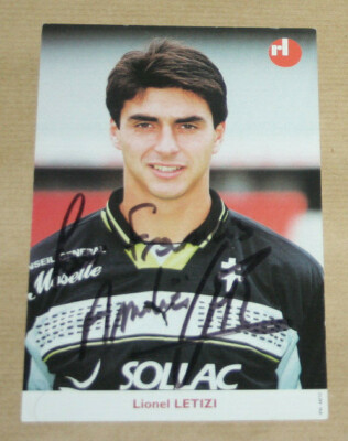 Carte dédicace Lionel Letizi OGC Nice Paris SG Rangers FC Metz France ...