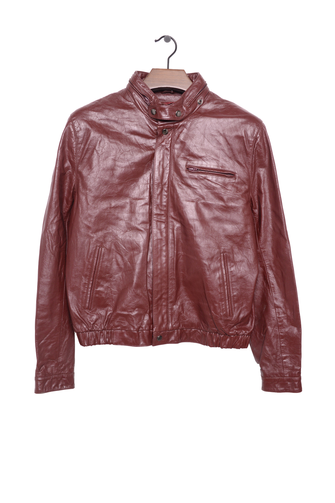 1980s Burgundy Leather Jacket - Gem
