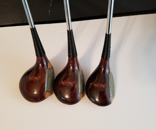 John Riley Golf Co. Vintage Set of RH Woods 1,3,5 Power Tip Steel Shaft ...