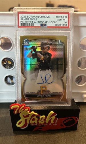 Bowman Chrome 2023 Javier Rivas 1st True Gold Auto #/50 Pirates SGC 10 ...