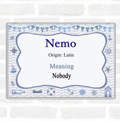 Nemo Name Meaning Jumbo Fridge Magnet Nautical | eBay UK