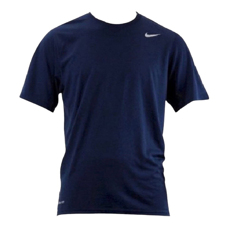 Nike Mens Medium T-Shirt Navy Blue Dri-Fit Short Sleeve | eBay
