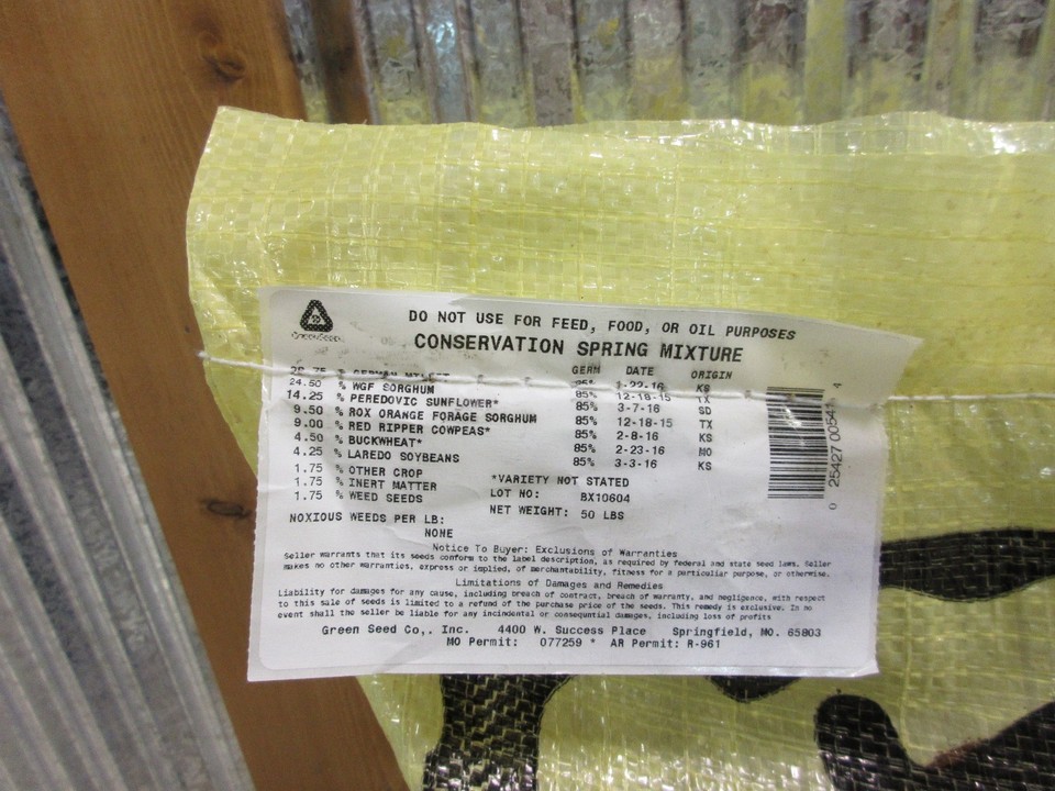 50 LBS SPRING SUMMER DEER TURKEY FOOD PLOT MIX MILLET SUNFLOWER SORGHUM ...