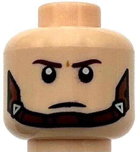 Lego New Light Nougat Minifigure Head Dual Sided Chin Strap and Smile ...
