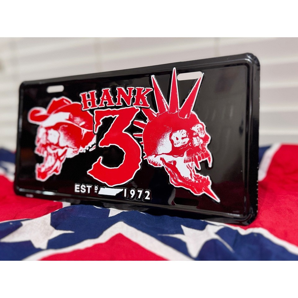 Hank 3 band license plate Hank Williams III NWOT | eBay