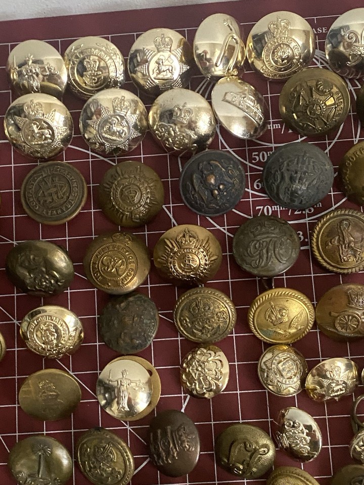 Vintage Military British Uniforms Buttons Lot Mixed Crests and Sizes ...