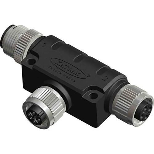 1 pc RS PRO 2017228 Right Angle 1 Pole M12 Socket to 2 Pole M12 ...