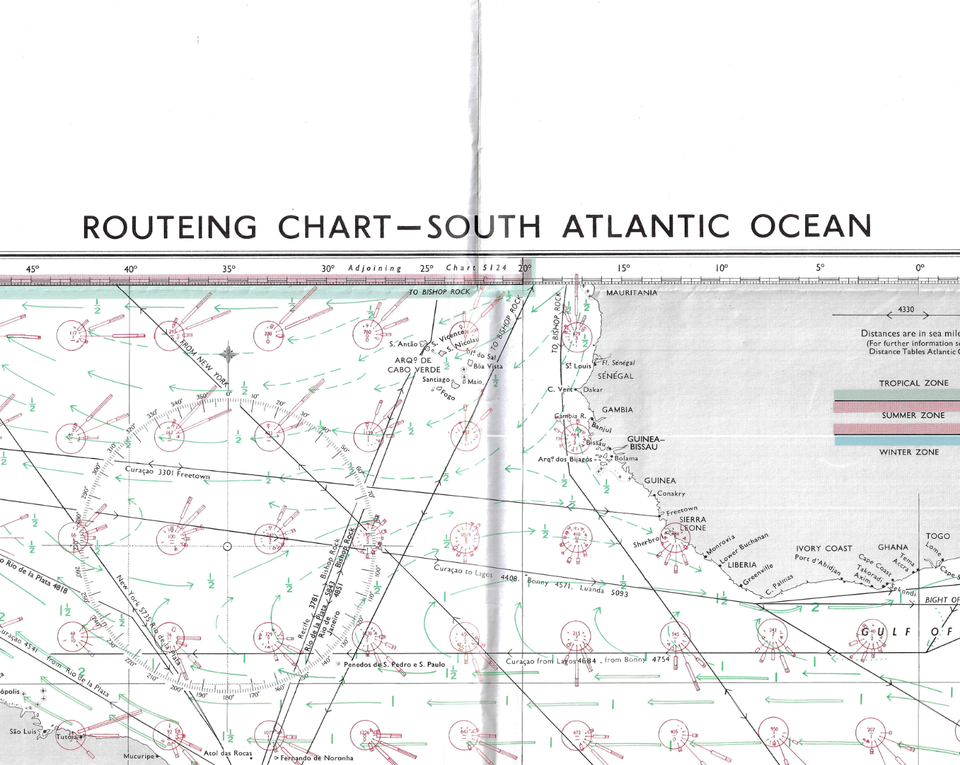 Admiralty 5125(6) Routeing Chart South Atlantic Ocean June Map Chart ...