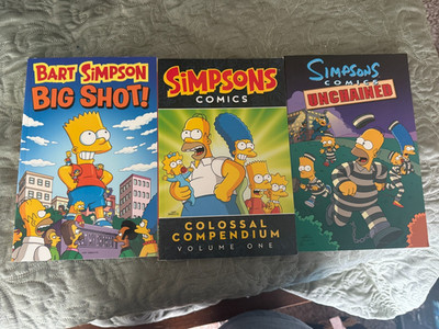 3 Simpsons Comic Books - Bart Simpson Big Shot, Colossal Compendium ...