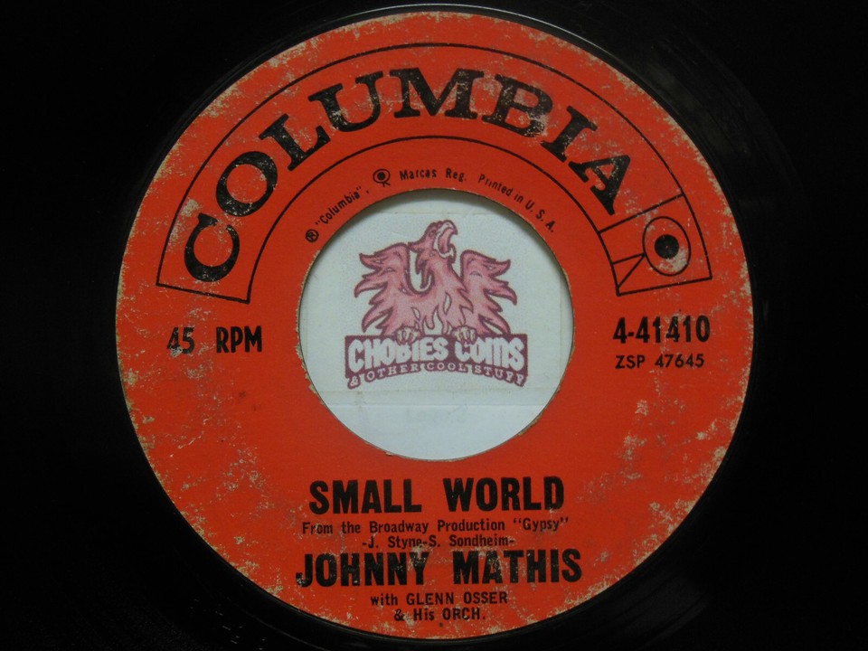 Johnny Mathis: Small World / You Are Everything To Me, 45 RPM G+ (TA ...