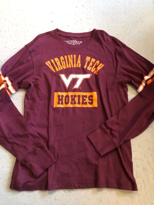 Virginia Tech Shirt Men's Large Hokies Long Sleeve Burgundy NCAA Fan ...
