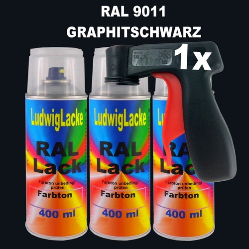 Ral 9011 Noir Graphite Mat 3 X 400ml Spray Freihaus Acrylique (Vernis ...