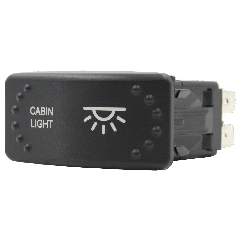 Cabin Light LASER ETCHED Horizontal Rocker Switch No LED 12v 24v On-Off ...