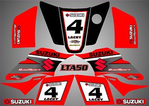 suzuki lta 50 quad graphics stickers decals name & number laminate ...