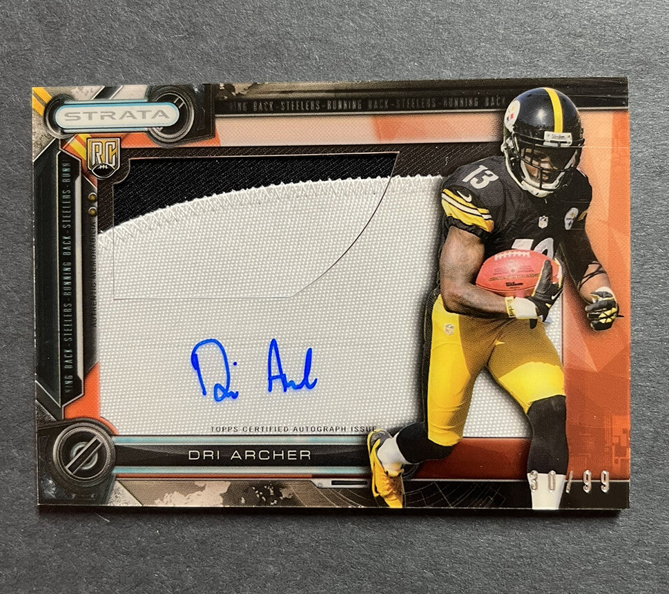 2014 Topps Strata Clear Cut Relics Topaz /99 Dri Archer RPA Rookie ...