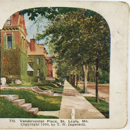 Missouri St Louis Vandeventer Place Avenue Street Scene Litho ...