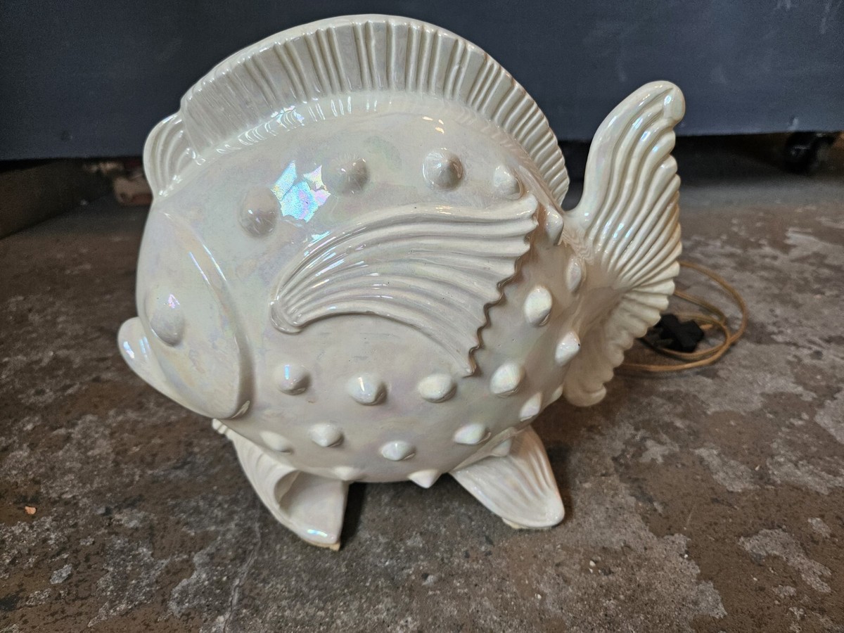 White Ceramic Fish Lamp