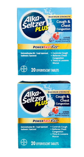 Alka-Seltzer Plus Cough & chest Congestion 20 Effervescent Tabs(2 Pack ...