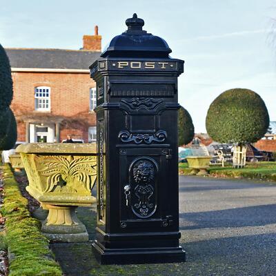 Deluxe Black Camden Free Standing Post Box with Gold Lettering | eBay