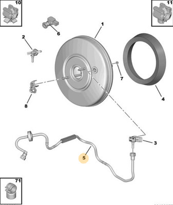 raccordo depressione freno 9813095080 originale Peugeot 3008-308-5008 ...